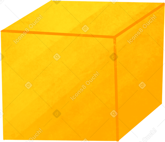 Yellow cube Illustration in PNG, SVG