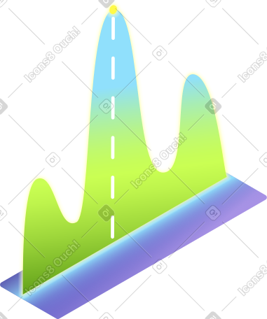 Vertical chart of increase and decrease with fixation point PNG, SVG
