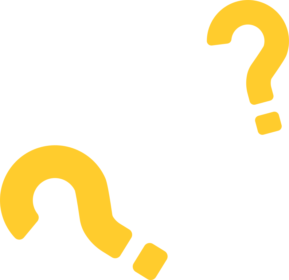 Two yellow questions Illustration in PNG, SVG