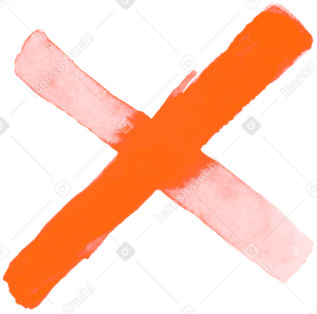 Red letter x Illustration in PNG, SVG