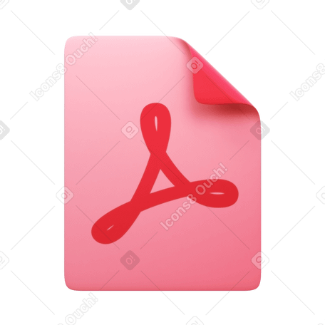 Ilustração de 3D Ficheiro pdf em PNG e SVG