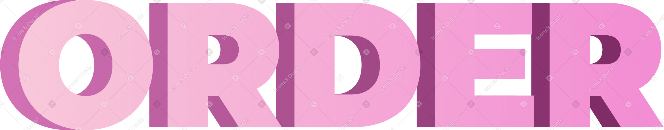 Lettering order text PNG, SVG
