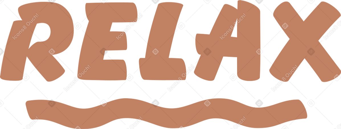 Text relax with wavy line Illustration in PNG, SVG