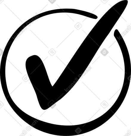 Check mark in a circle PNG, SVG