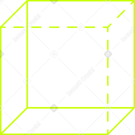 Green line cube Illustration in PNG, SVG