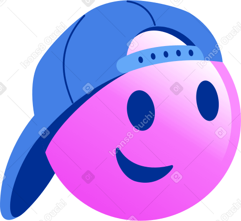 Emoji in baseball cap Illustration in PNG, SVG