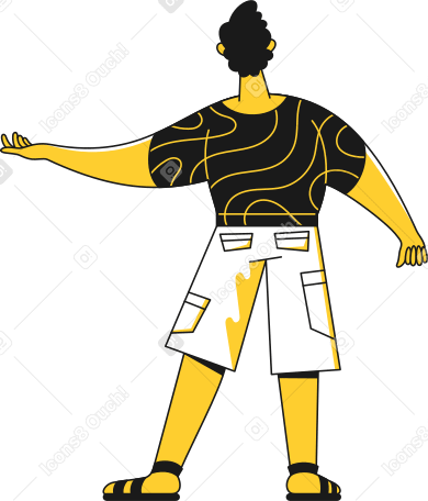 The man turned his back Illustration in PNG, SVG