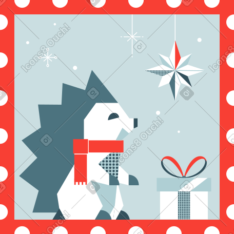 Postage stamp hedgehog PNG, SVG