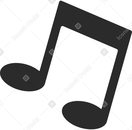 Black double note Illustration in PNG, SVG