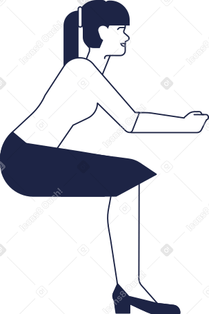 Woman sitting Illustration in PNG, SVG