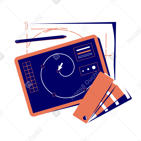 Design process Illustration in PNG, SVG