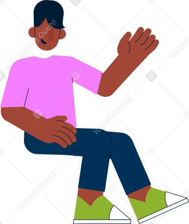 Young man is sitting and talking Illustration in PNG, SVG