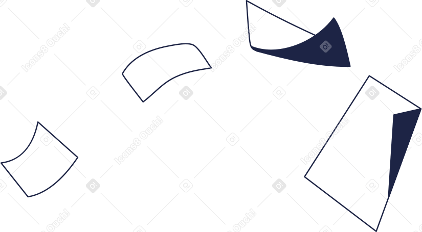 Flying sheets of documents Illustration in PNG, SVG