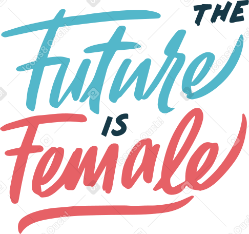 The-future-is-female Illustration in PNG, SVG