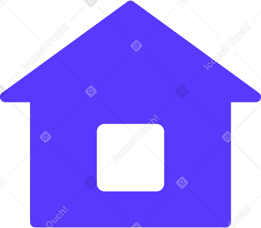 Blue small house Illustration in PNG, SVG