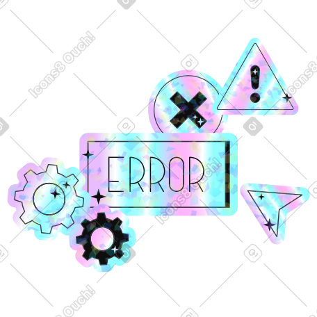 Lettering Error with warning sign PNG, SVG
