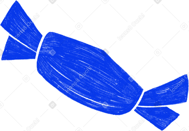 Candy in a blue wrapper Illustration in PNG, SVG