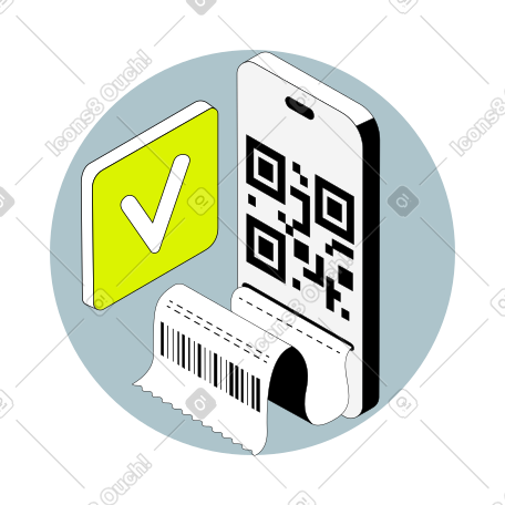 Isometric payment method by qr code icon PNG, SVG