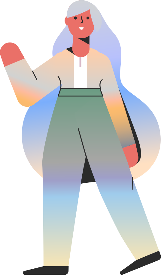 Girl waving Illustration in PNG, SVG