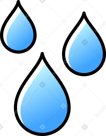 Three drops of water Illustration in PNG, SVG
