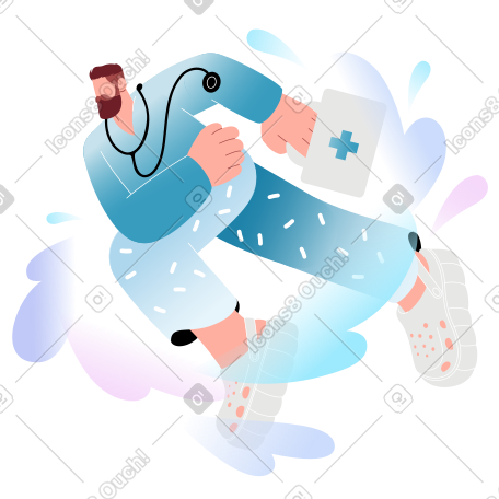 Doctor rushing to the patient PNG, SVG