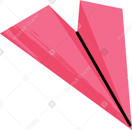 Red paper airplane Illustration in PNG, SVG