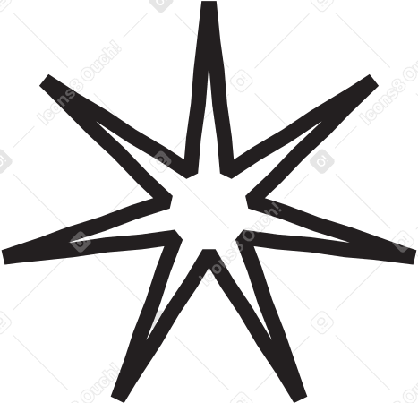 White seven-pointed star Illustration in PNG, SVG