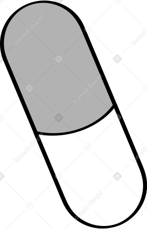 Gray pill Illustration in PNG, SVG