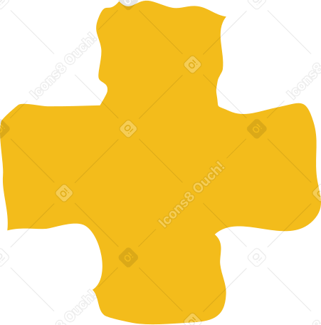 Yellow cross shape Illustration in PNG, SVG