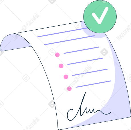 Signed document Illustration in PNG, SVG