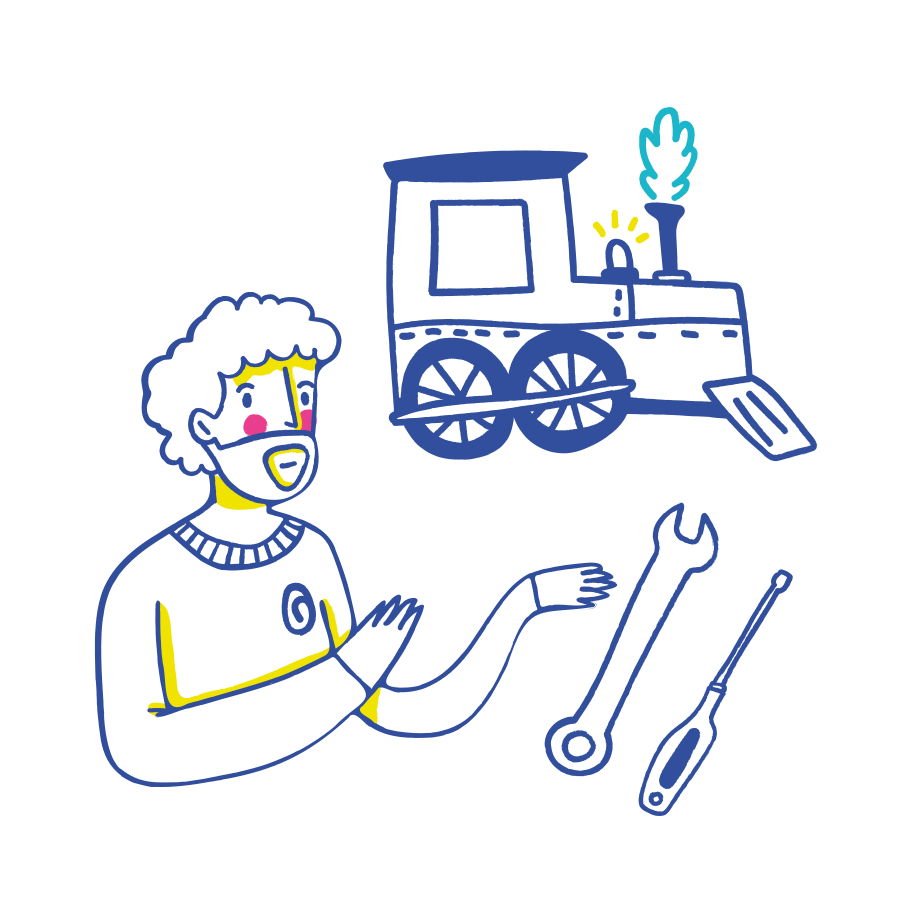 Train mechanic Illustration in PNG, SVG