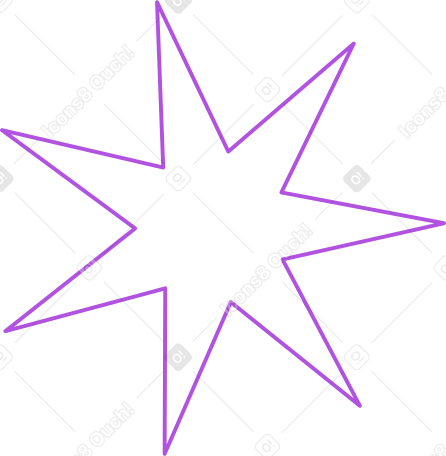 Line star with seven ends Illustration in PNG, SVG