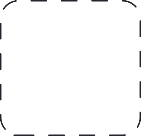 Dashed line square with rounded corners Illustration in PNG, SVG