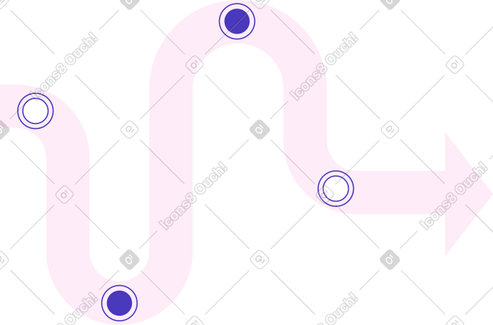 Beige curved arrow with points PNG, SVG