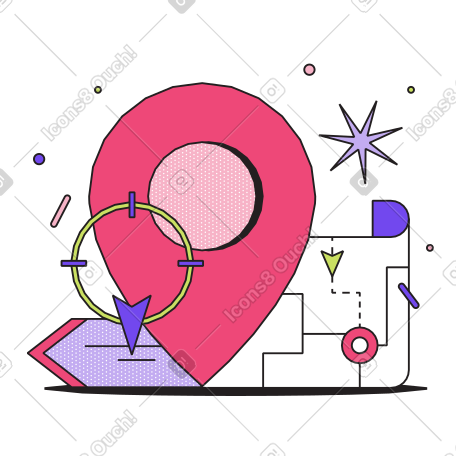 Navigation map with geotag PNG, SVG