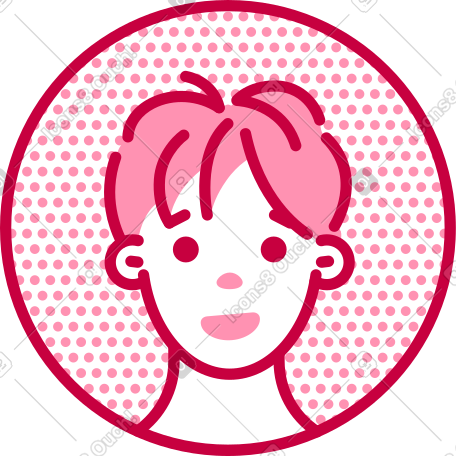 Man avatar icon pink front view PNG, SVG