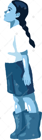 Girl standing side view Illustration in PNG, SVG