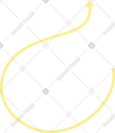 Yellow curved arrow PNG, SVG