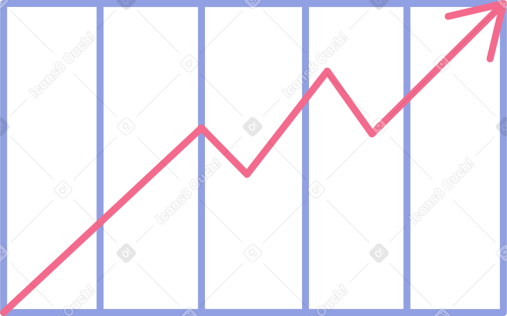 Graph growing Illustration in PNG, SVG