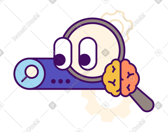 Search bar with magnifier and brain for web search animated ...