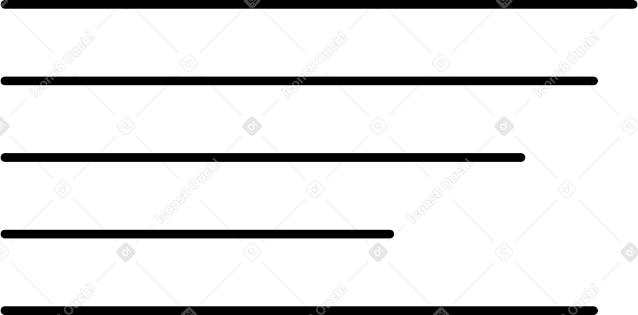 Five black lines of text Illustration in PNG, SVG