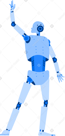 Android robot raises his hand and gives five Illustration in PNG, SVG