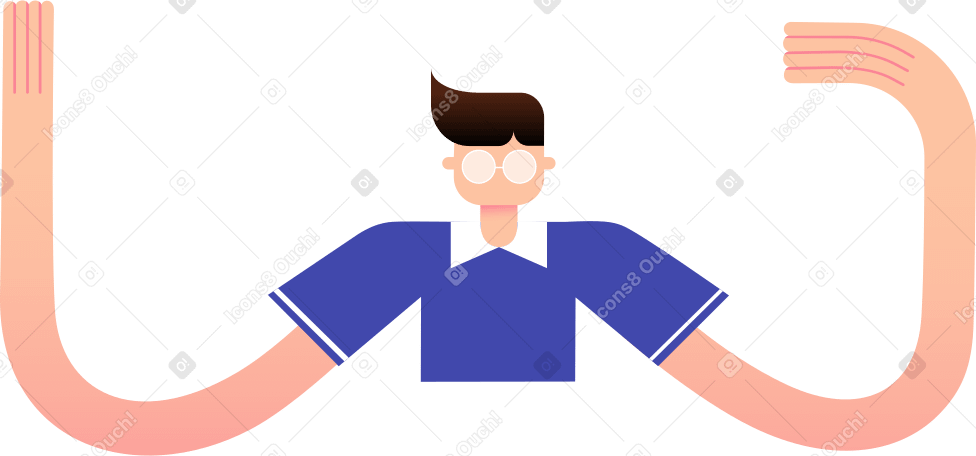 Man with arms wide open Illustration in PNG, SVG