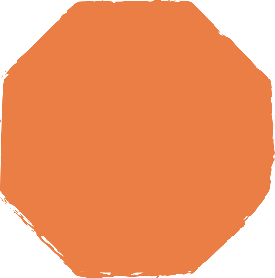 Orange octagon Illustration in PNG, SVG