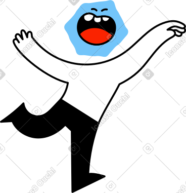 Character with a blob head PNG, SVG