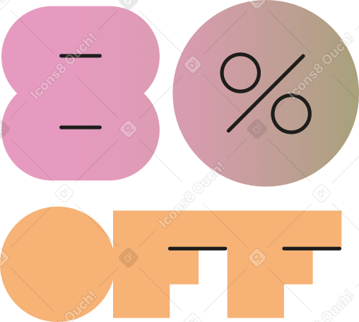 Eighty percent off Illustration in PNG, SVG