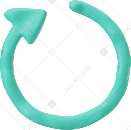 3D Blue green restart icon Illustration in PNG, SVG