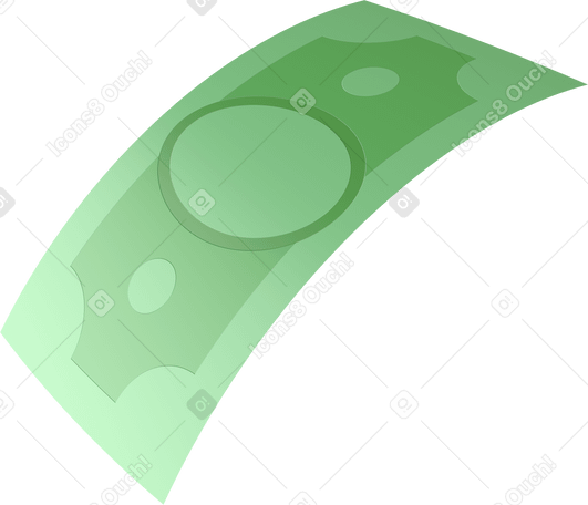 3D flying banknote Illustration in PNG, SVG
