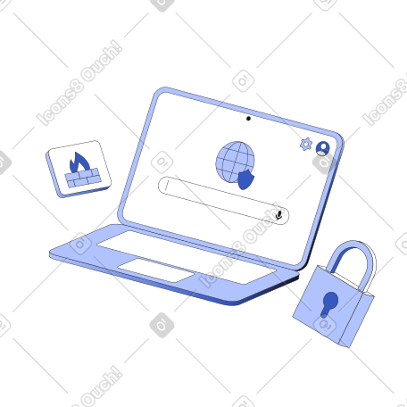 Network security, firewall and online safety PNG, SVG